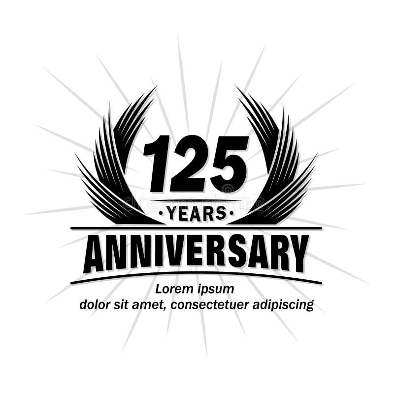 125th Anniversary Design Template. 125 Years Logo. 125 Years Vector and ...