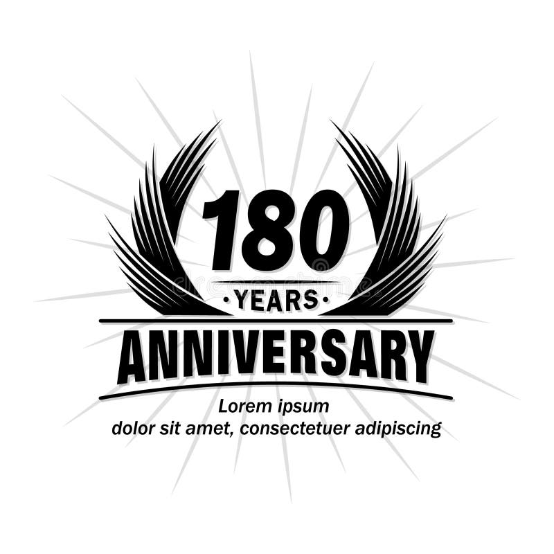 180 Years Anniversary. Elegant Anniversary Design. 180th Years Logo ...