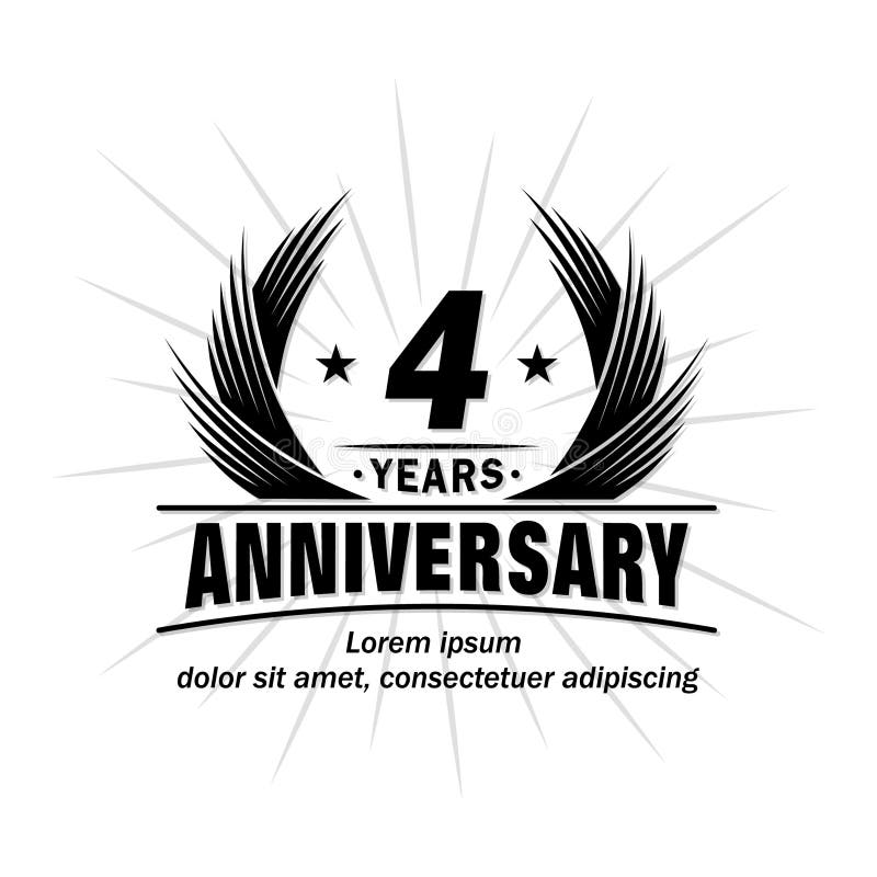 4 Years Anniversary. Elegant Anniversary Design. 4th Years Logo. Stock ...