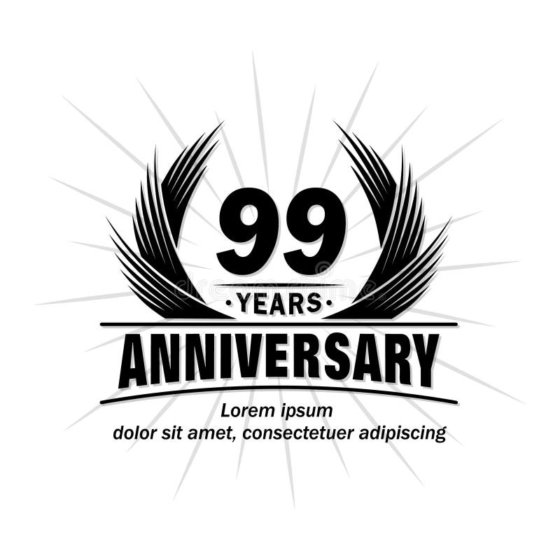 99 Years Anniversary. Elegant Anniversary Design. 99th Years Logo ...