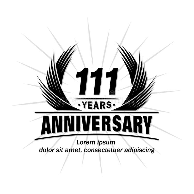 111 Years Anniversary. Elegant Anniversary Design. 111st Years Logo ...