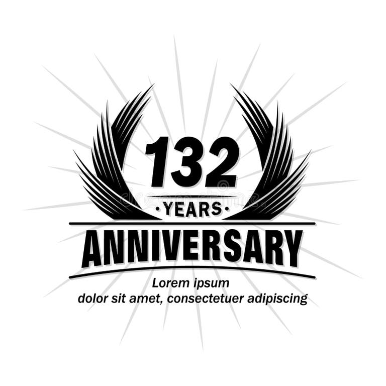 132 Years Anniversary. Elegant Anniversary Design. 132nd Years Logo ...