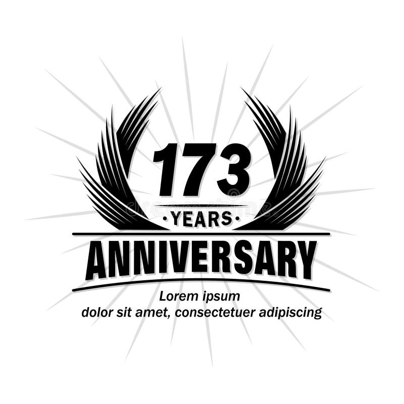 173 Years Anniversary. Elegant Anniversary Design. 173rd Years Logo ...