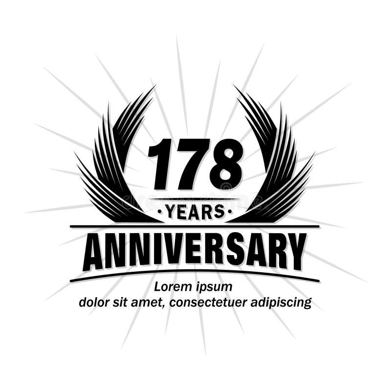 178 Years Anniversary. Elegant Anniversary Design. 178th Years Logo ...