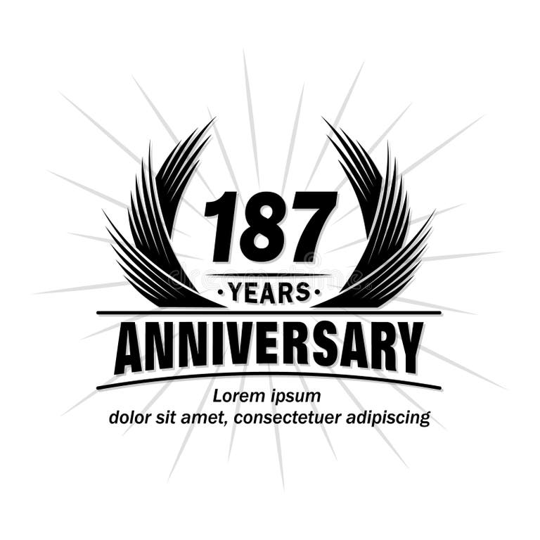 187 Years Anniversary. Elegant Anniversary Design. 187th Years Logo ...