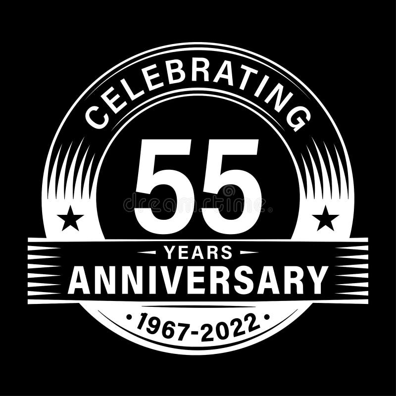 55 Years Anniversary Celebration Design Template. 55th Logo Vector ...