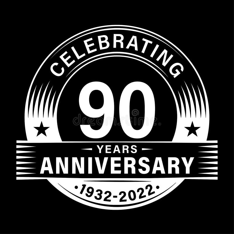 90 Years Anniversary Celebration Design Template. 90th Logo Vector ...
