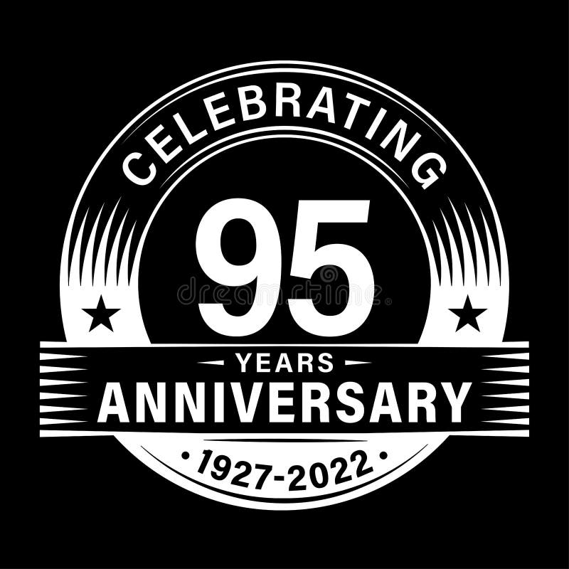 95 Years Anniversary Celebration Design Template. 95th Logo Vector ...