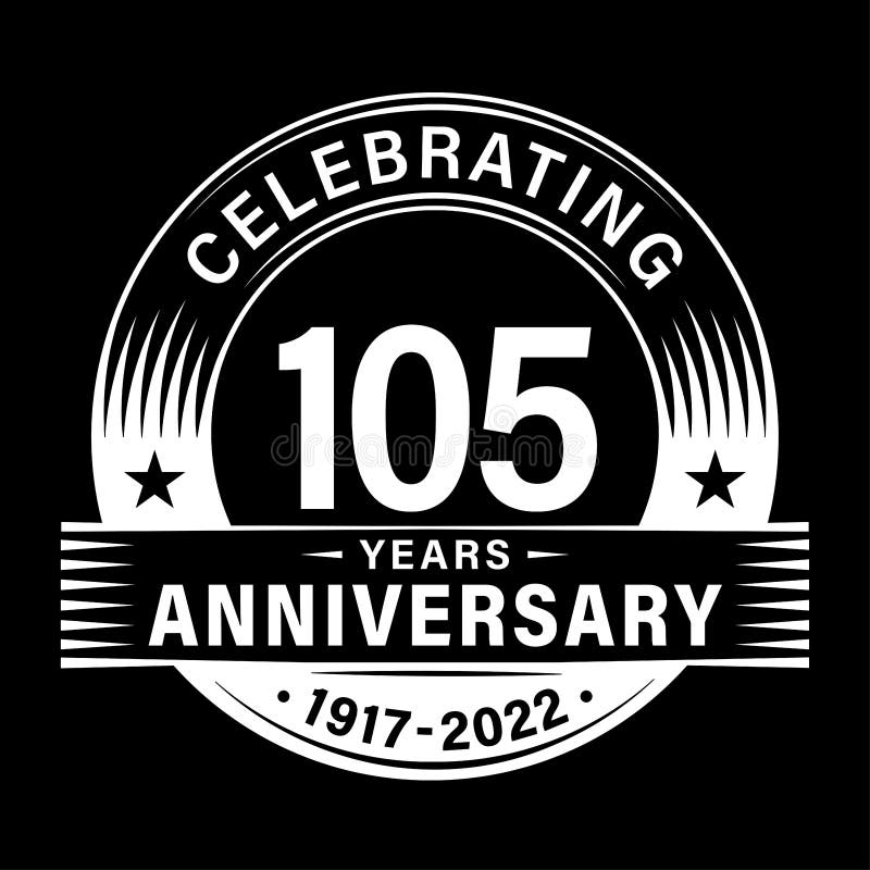 105 Years Anniversary Celebration Design Template. 105th Logo Vector ...