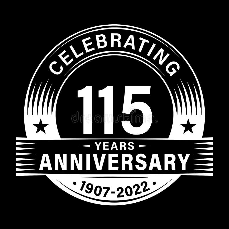 115 Years Anniversary Celebration Design Template. 115th Logo Vector ...