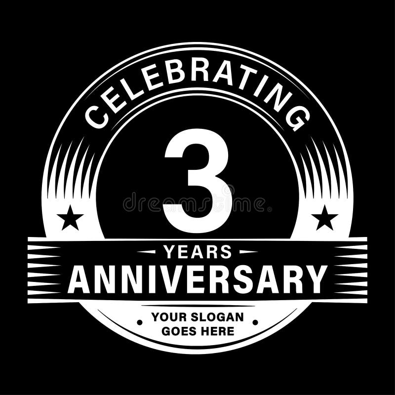 3 Years Anniversary Celebration Design Template. 3rd Logo Vector ...