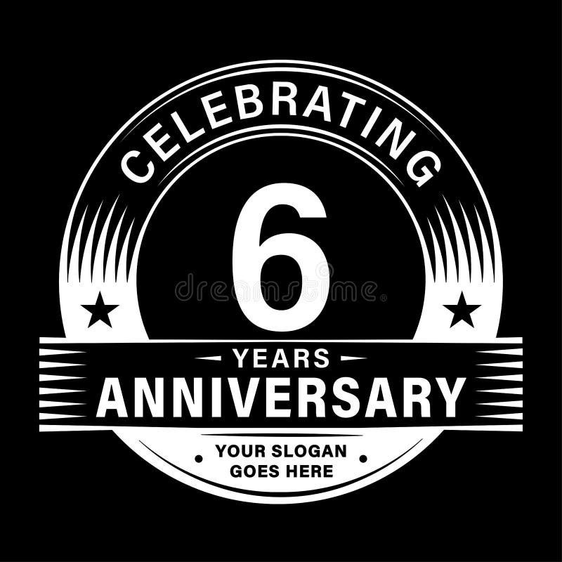 6 Years Anniversary Celebration Design Template. 6th Logo Vector ...