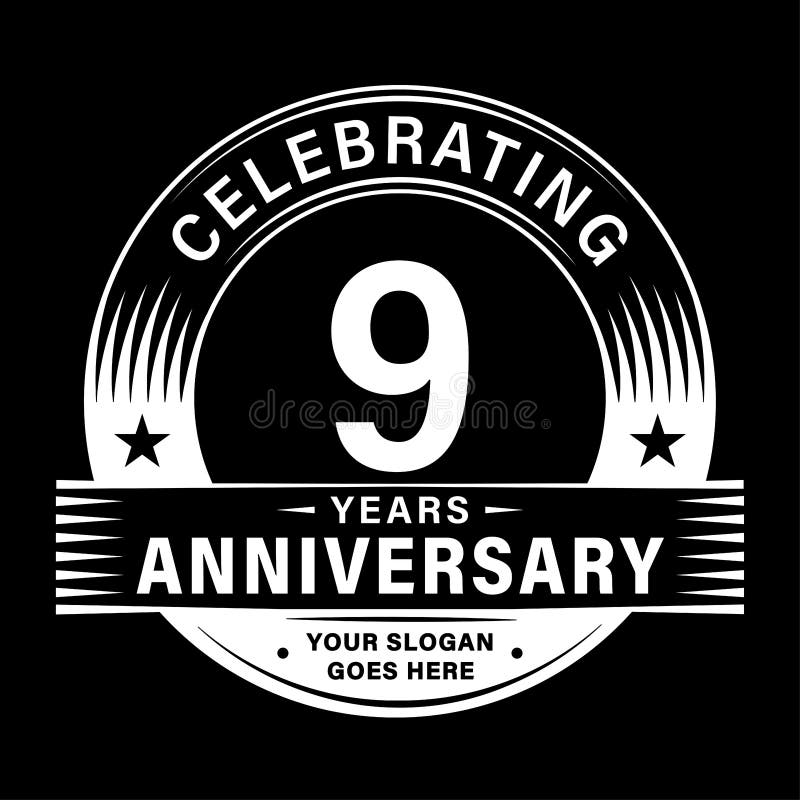 9 Years Anniversary Celebration Design Template. 9th Logo Vector ...