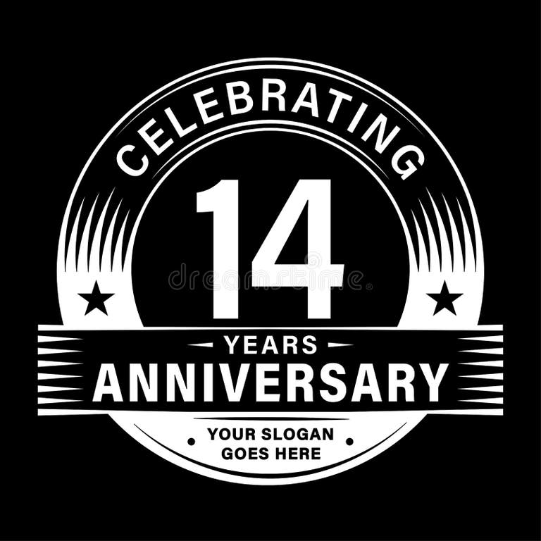 14 Years Anniversary Celebration Design Template. 14th Logo Vector ...