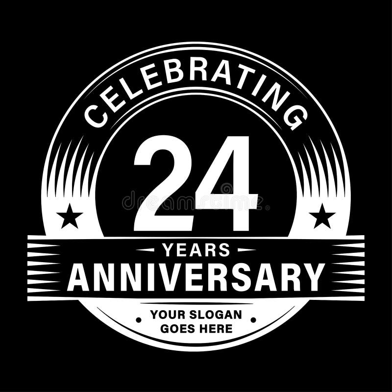24 Years Anniversary Celebration Design Template. 24th Logo Vector ...