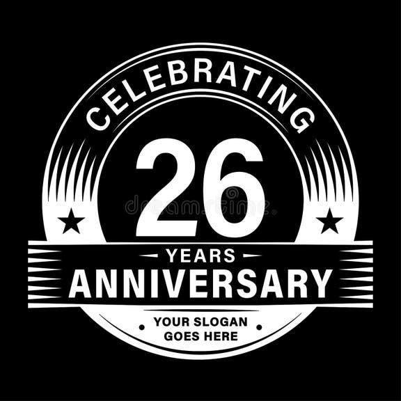 26 Years Anniversary Celebration Design Template. 26th Logo Vector ...