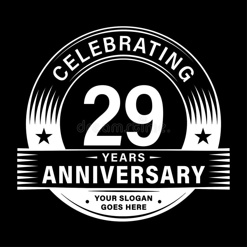 29 Years Anniversary Celebration Design Template. 29th Logo Vector ...