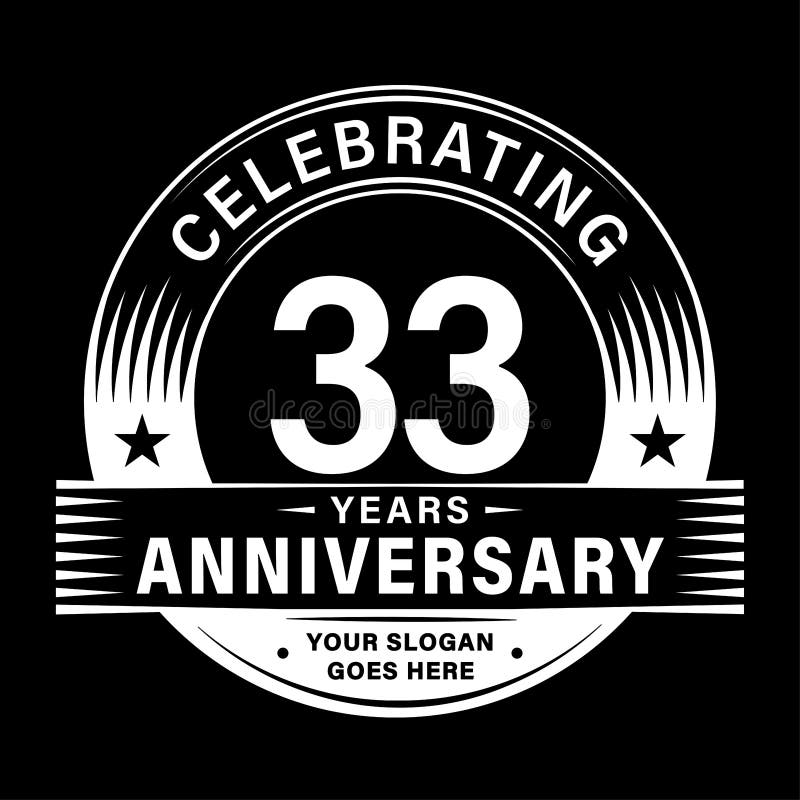 33 Years Anniversary Celebration Design Template. 33rd Logo Vector ...