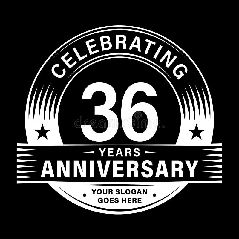 36 Years Anniversary Celebration Design Template. 36th Logo Vector ...
