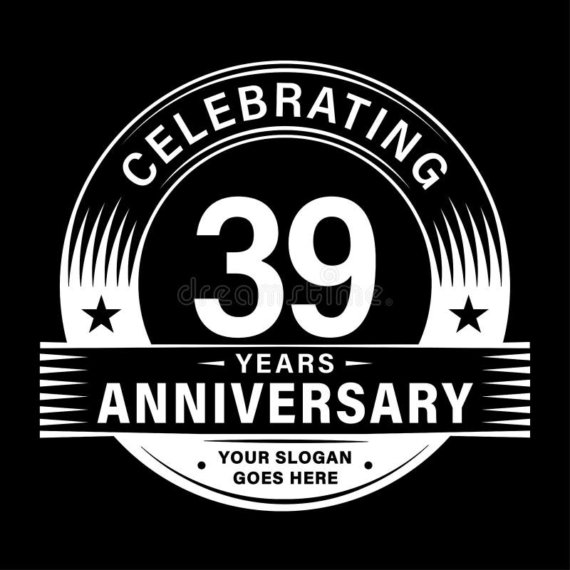 39 Years Anniversary Celebration Design Template. 39th Logo Vector ...