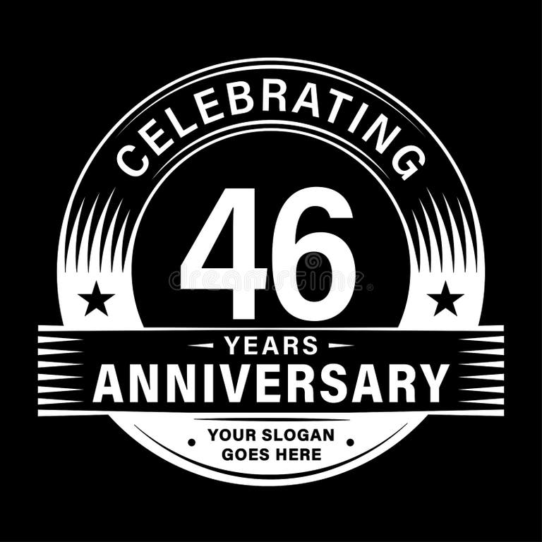 46 Years Anniversary Celebration Design Template. 46th Logo Vector ...