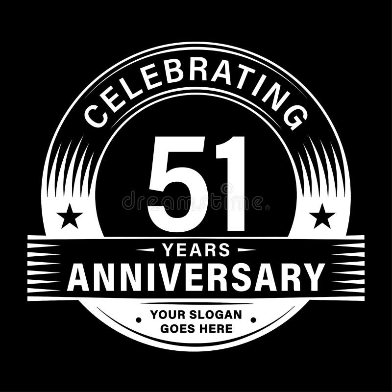 51 Years Anniversary Celebration Design Template. 51st Logo Vector ...