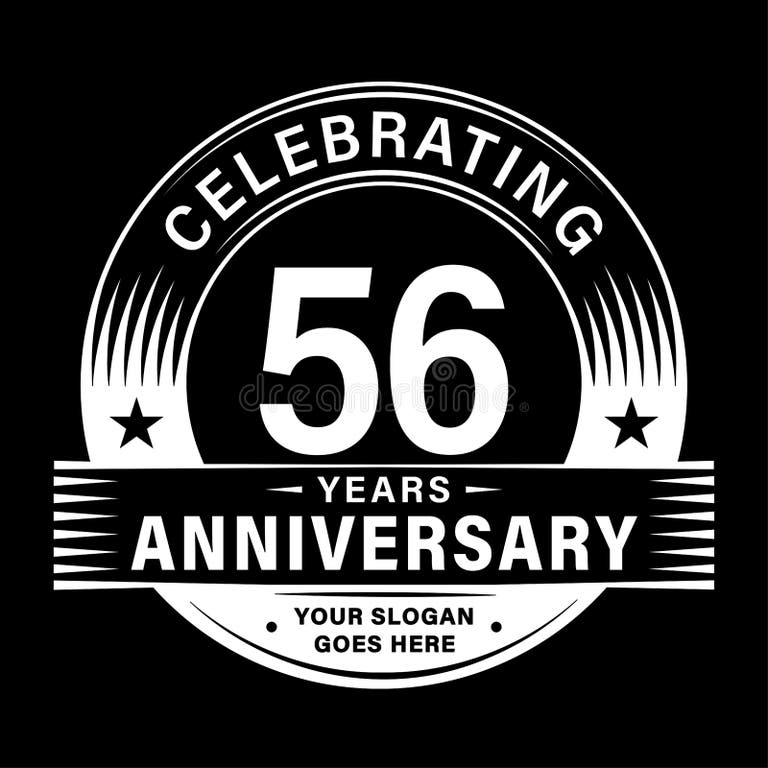 56 Years Anniversary Celebration Design Template. 56th Logo Vector ...