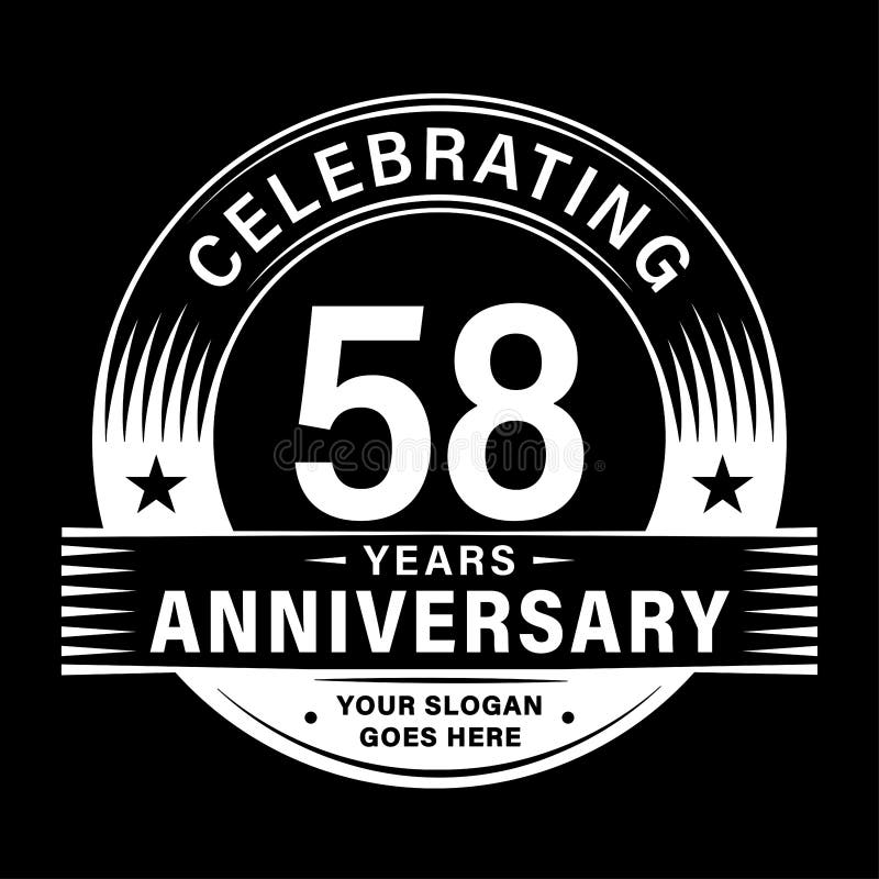 58 Years Anniversary Celebration Design Template. 58th Logo Vector ...