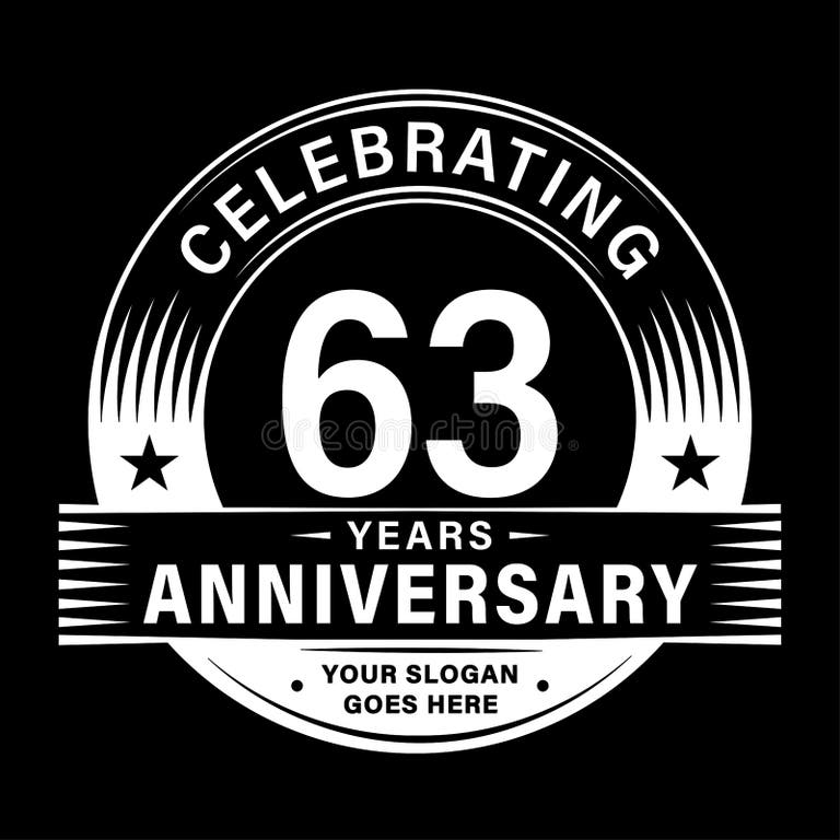 63 Years Anniversary Celebration Design Template. 63rd Logo Vector ...