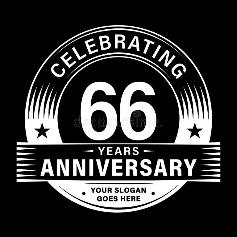 66 Years Anniversary Celebration Design Template. 66th Logo Vector ...