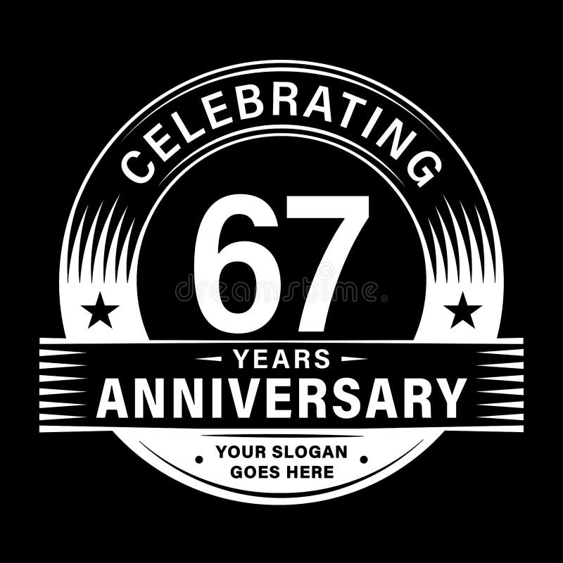 67 Years Anniversary Celebration Design Template. 67th Logo Vector ...