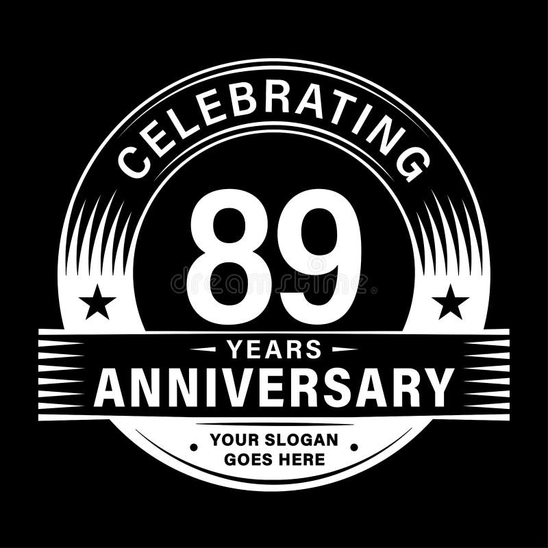 89 Years Anniversary Celebration Design Template. 89th Logo Vector ...