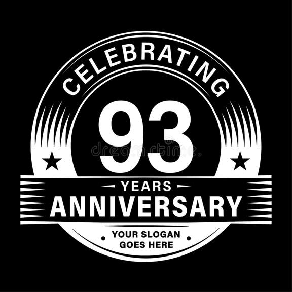 93 Years Anniversary Celebration Design Template. 93rd Logo Vector ...