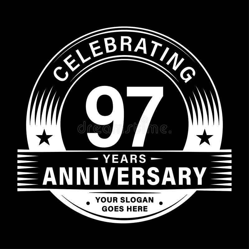97 Years Anniversary Celebration Design Template. 97th Logo Vector ...