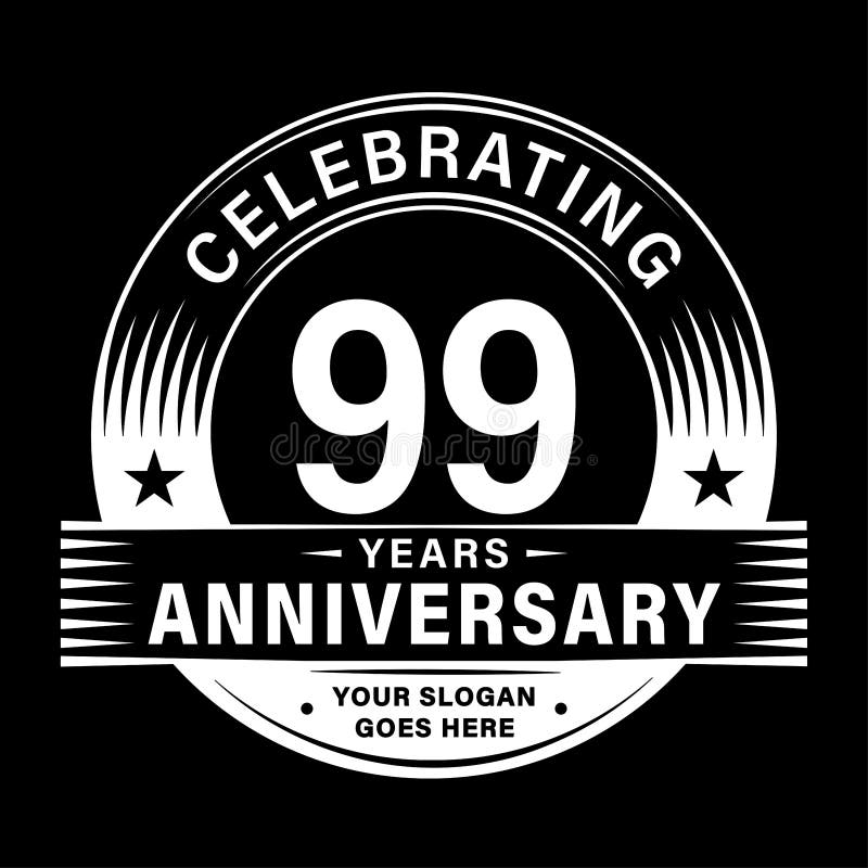 99 Years Anniversary Celebration Design Template. 99th Logo Vector ...