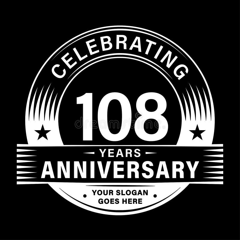 108 Years Anniversary Celebration Design Template. 108th Logo Vector ...