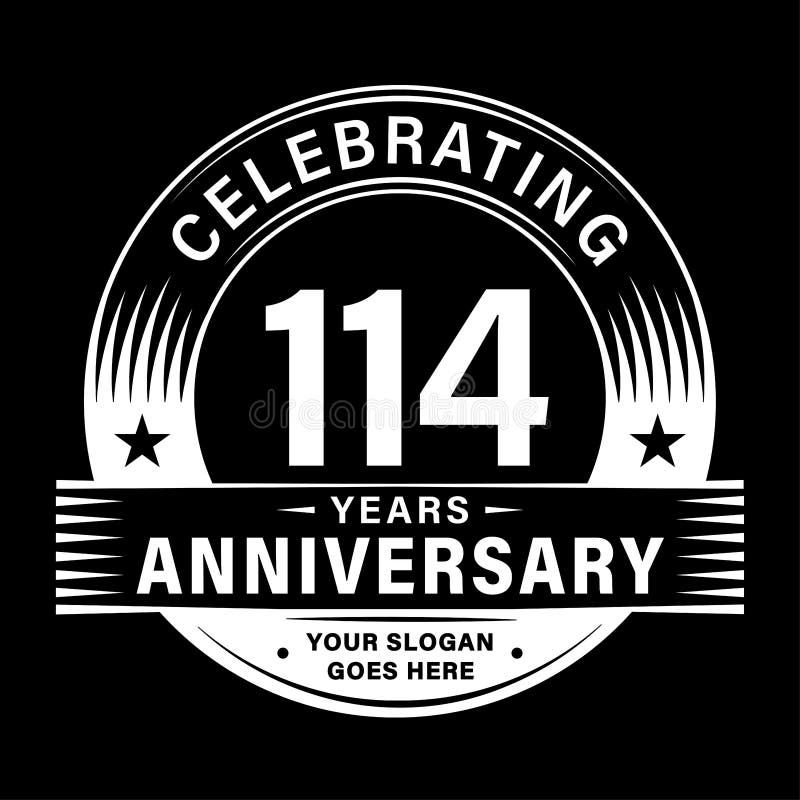 114 Years Anniversary Celebration Design Template. 114th Logo Vector ...