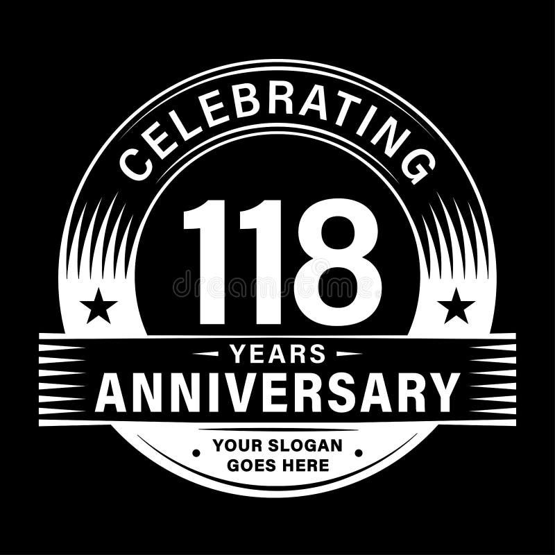 118 Years Anniversary Celebration Design Template. 118th Logo Vector ...