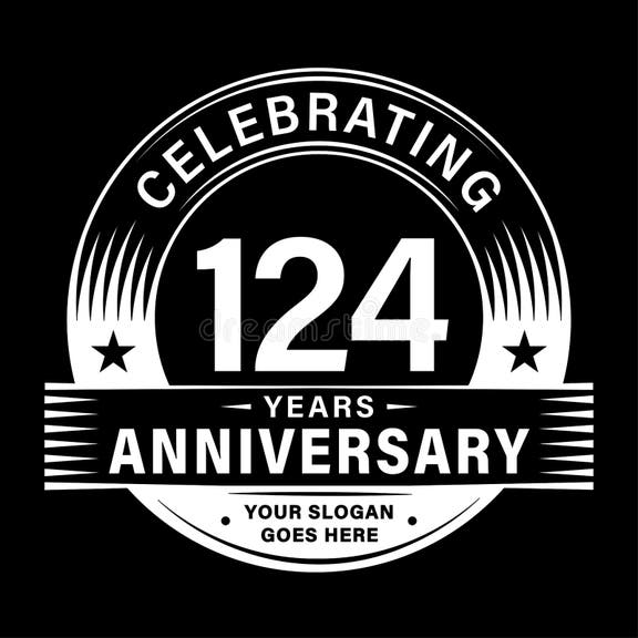 124 Years Anniversary Celebration Design Template. 124th Logo Vector ...