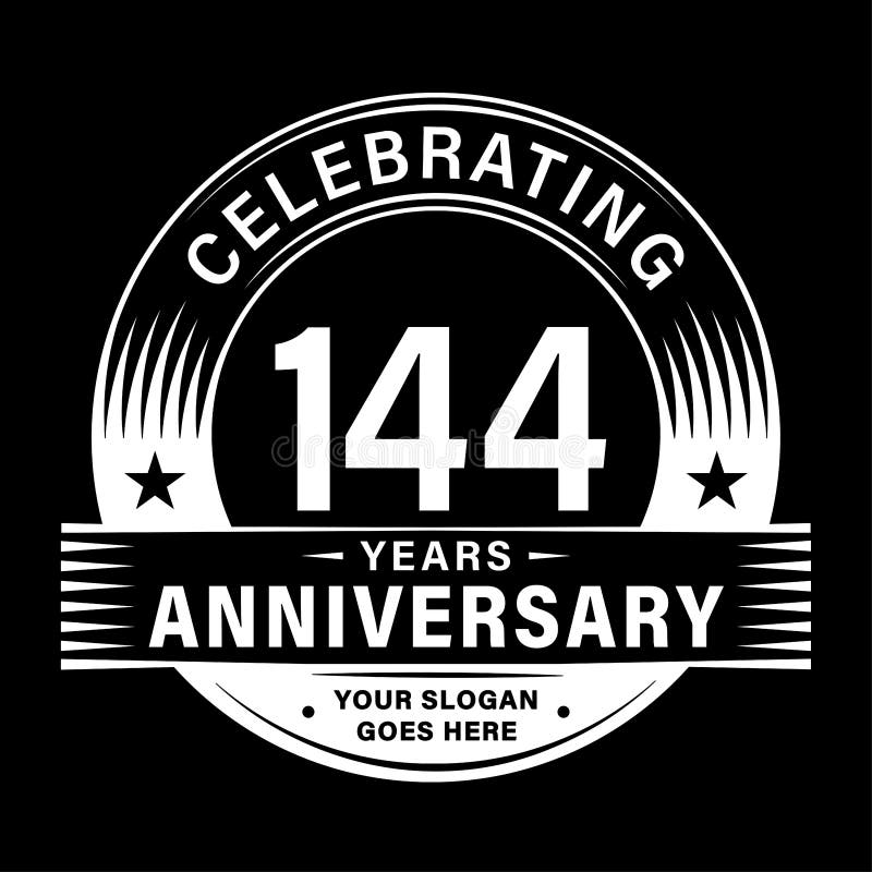 144 Years Anniversary Celebration Design Template. 144th Logo Vector ...