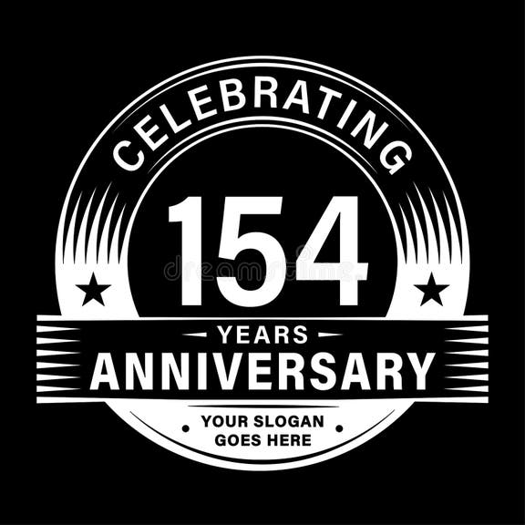 154 Years Anniversary Celebration Design Template. 154th Logo Vector ...