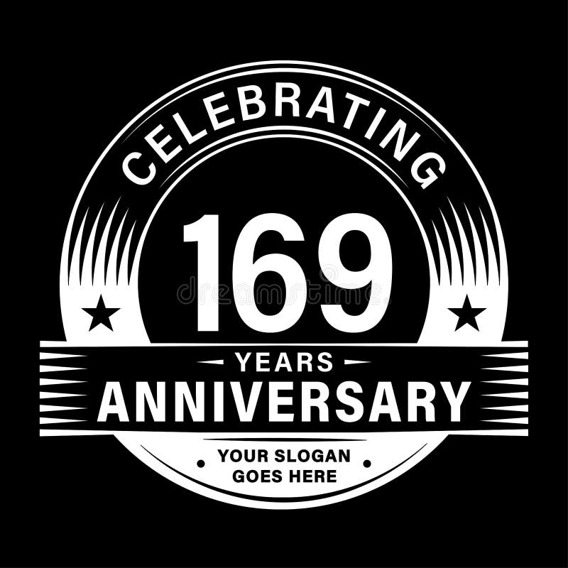 169 Years Anniversary Celebration Design Template. 169th Logo Vector ...