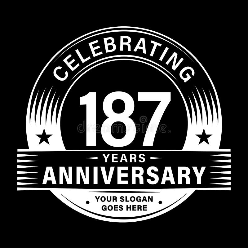 187 Years Anniversary Celebration Design Template. 187th Logo Vector ...
