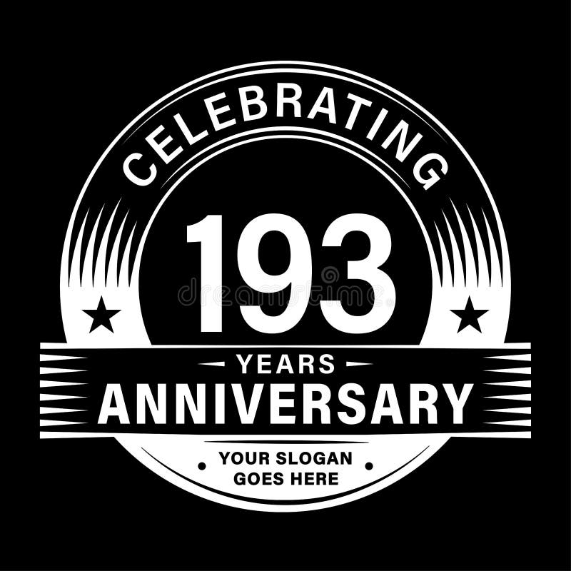 193 Years Anniversary Celebration Design Template. 193rd Logo Vector ...
