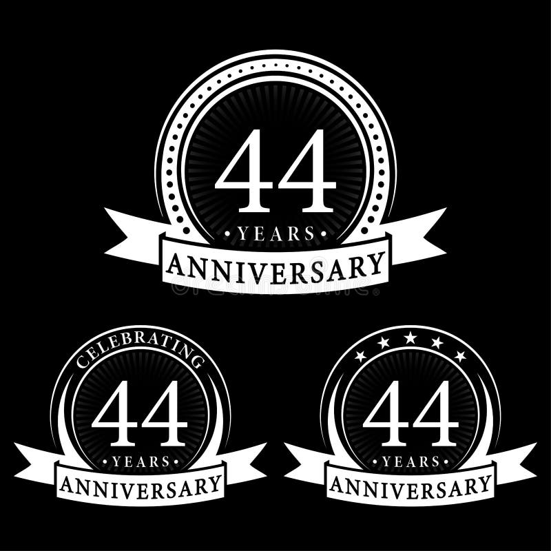 44 Years Anniversary Celebration Logotype. 44th Anniversary Logo ...