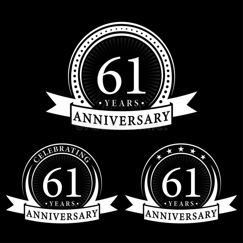 61 Years Anniversary Celebration Logotype. 61st Anniversary Logo ...