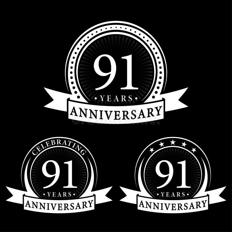 91 Years Anniversary Celebration Logotype. 91st Anniversary Logo ...