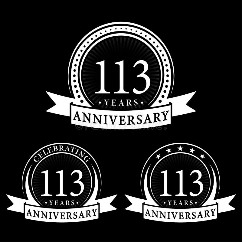 113 Years Anniversary Celebration Logotype. 113th Anniversary Logo ...