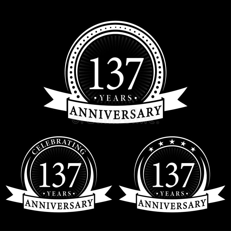 137 Years Anniversary Celebration Logotype. 137th Anniversary Logo ...