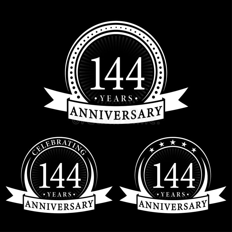 144 Years Anniversary Celebration Logotype. 144th Anniversary Logo ...